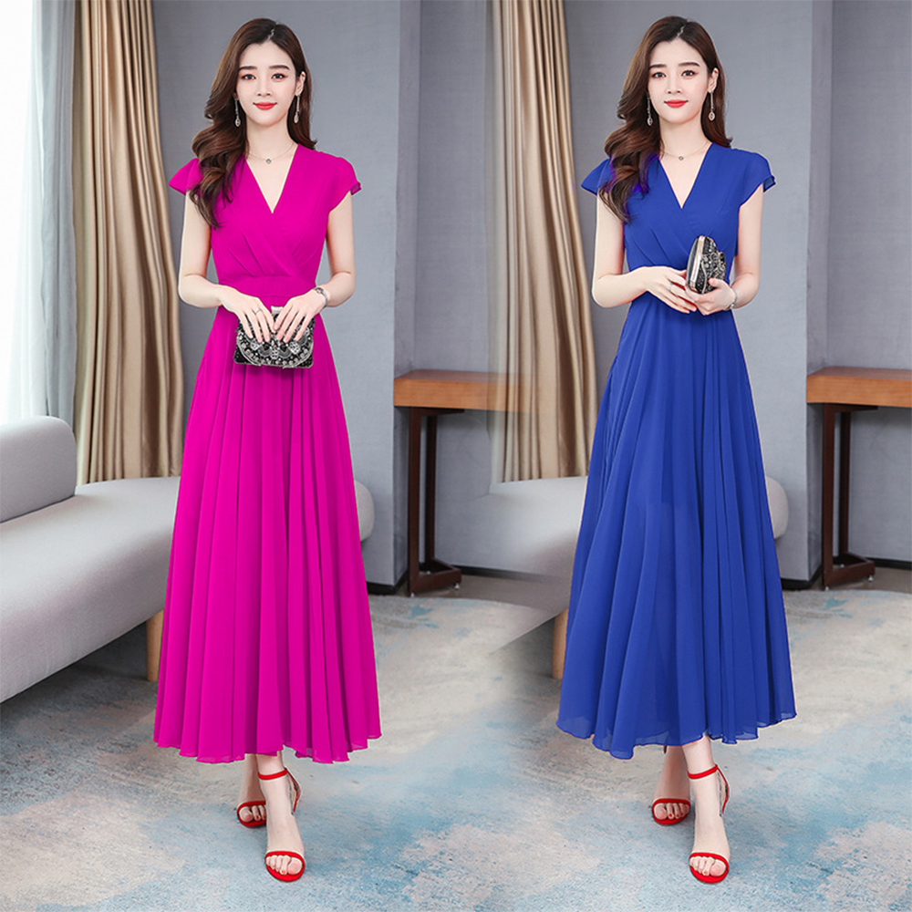 【KISSDIAMOND】修身顯高氣質時尚雪紡連衣裙洋裝(典雅/淑女風/氣質/清新/時尚/KDD-0310)-momo購物網